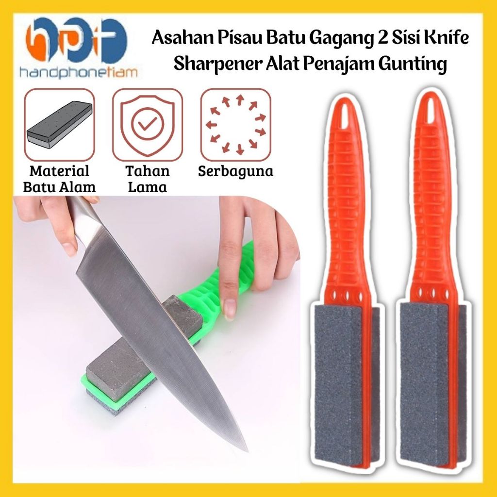 Jual Batu Asahan Pisau Dengan Gagang 2 Sisi Knife Sharpener/Alat ...