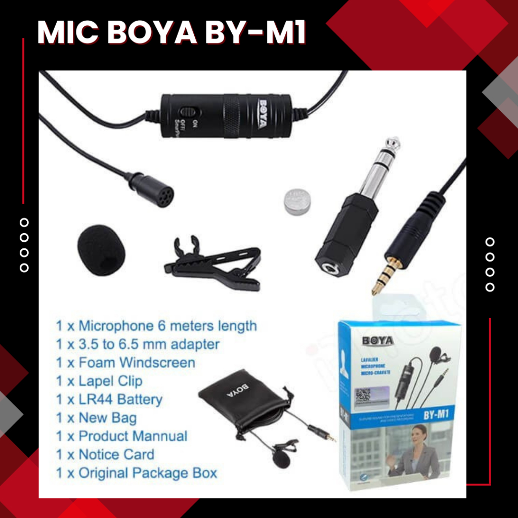 Jual Murah MIC BOYA BY-M1 Lavalier Microphone mic recorder Micro Cravate For smartphone BY M1 ...