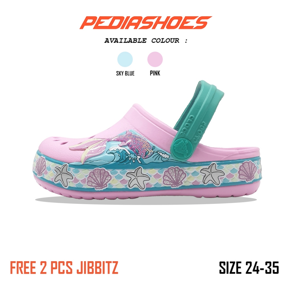 Jual Crocs anak Fun lab Mermaid / Sandal anak anak / Sandal crocs anak ...