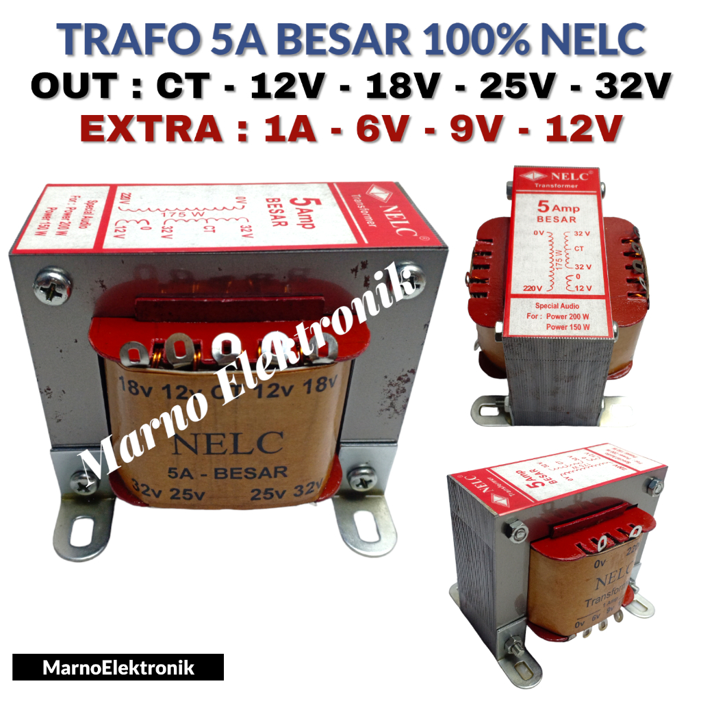 Jual TRAVO TRAFO 5A BESAR 12V 18V 25V 32V 5 A AMPER NELC 5AMPER 12 18 ...