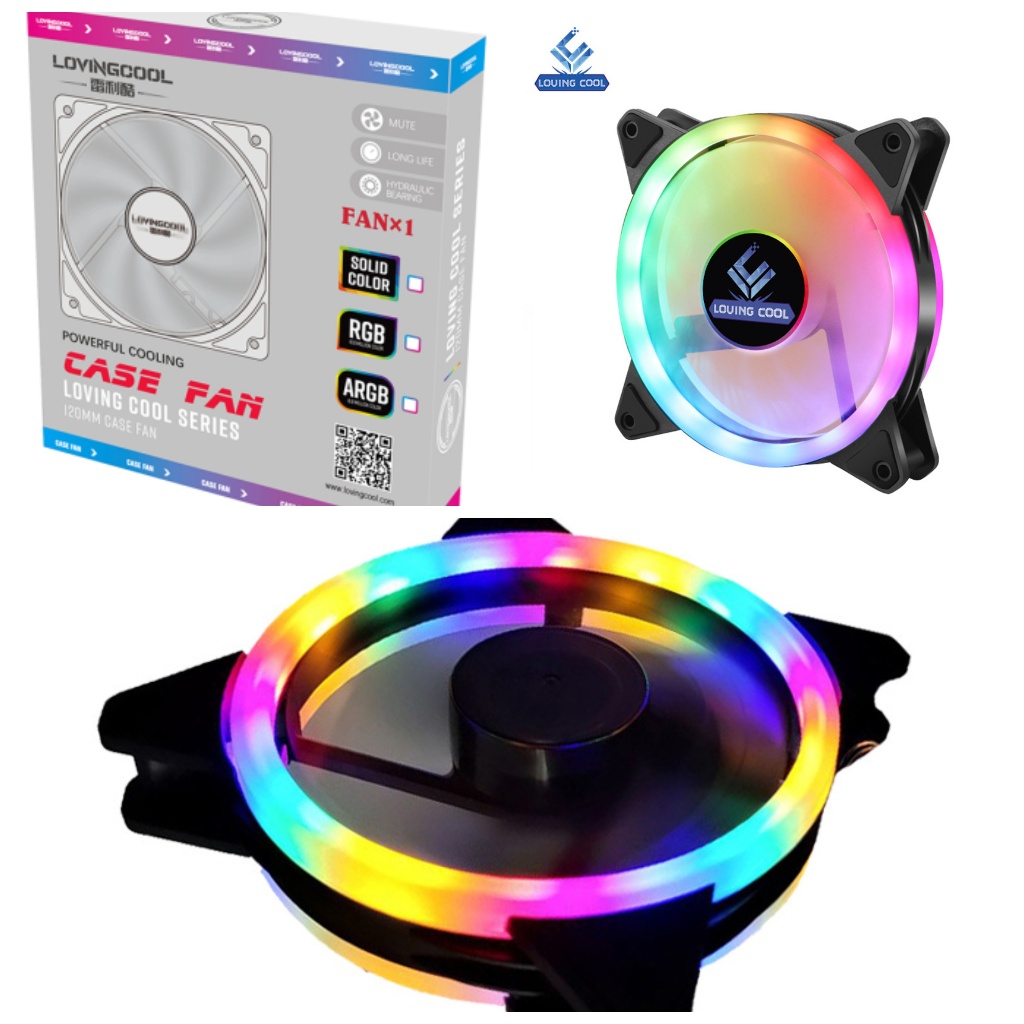 Jual Fan RGB LovingCool 12CM / Fan Casing RGB Double Ring LED Rainbow ...