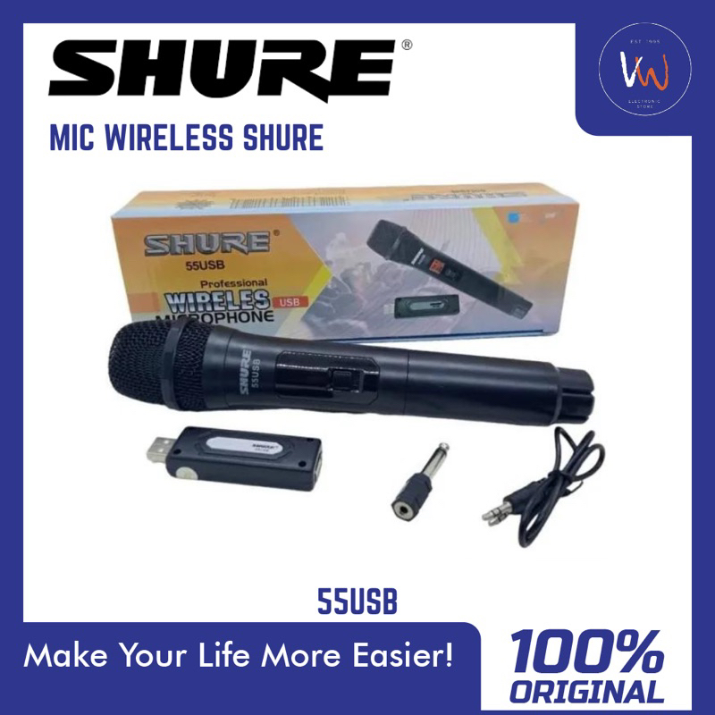Jual Microphone Wireless Shure 55USB / Mic Wireless / Pengeras Suara ...