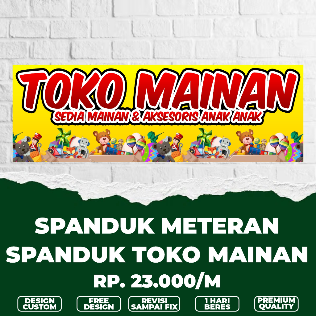 Jual Spanduk banner toko mainan / banner toko mainan / banner meteran ...