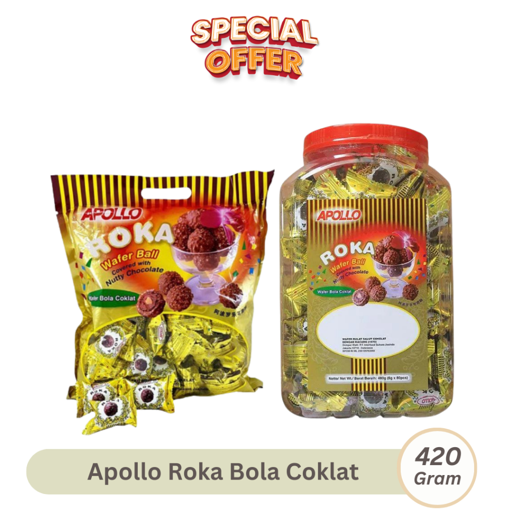 Jual Apollo roka Isi 70 pcs ( 420 gr ) wafer ball | Shopee Indonesia