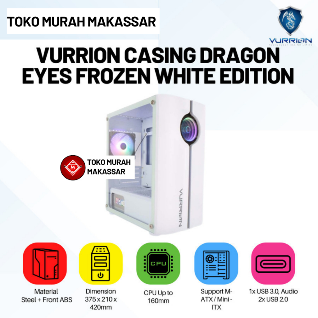 Jual CASING GAMING VURRION DRAGON EYES FROZEN / CASING PC VURRION ...