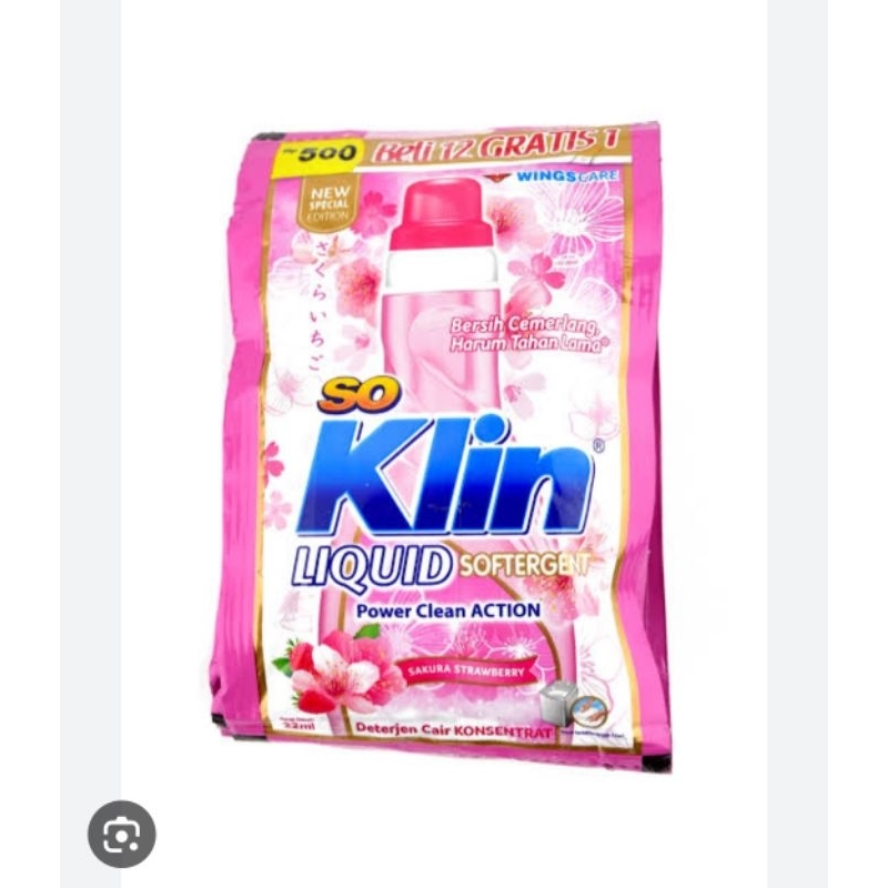 Jual SOKLIN Liquid Deterjen Cair / So Klin Liquid Cair Renceng isi 12 ...