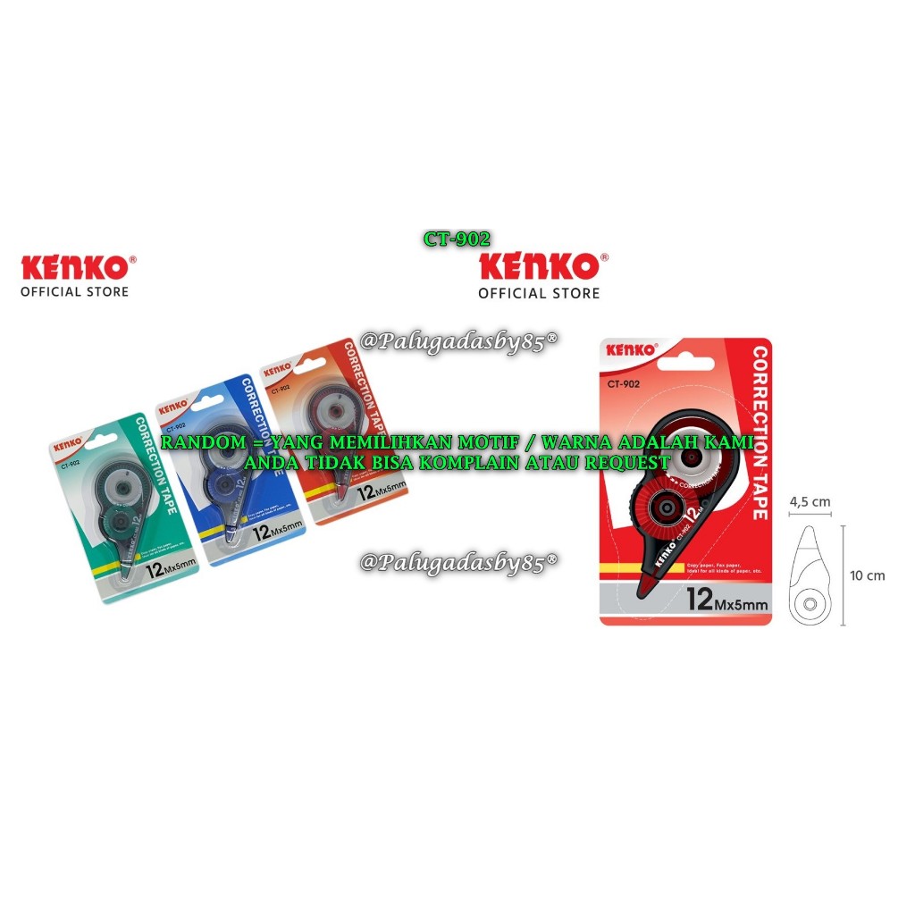 Jual (1 Biji) GROSIR Correction Tape Kenko CT-902 (12 M x 5 Mm) / Stipo ...