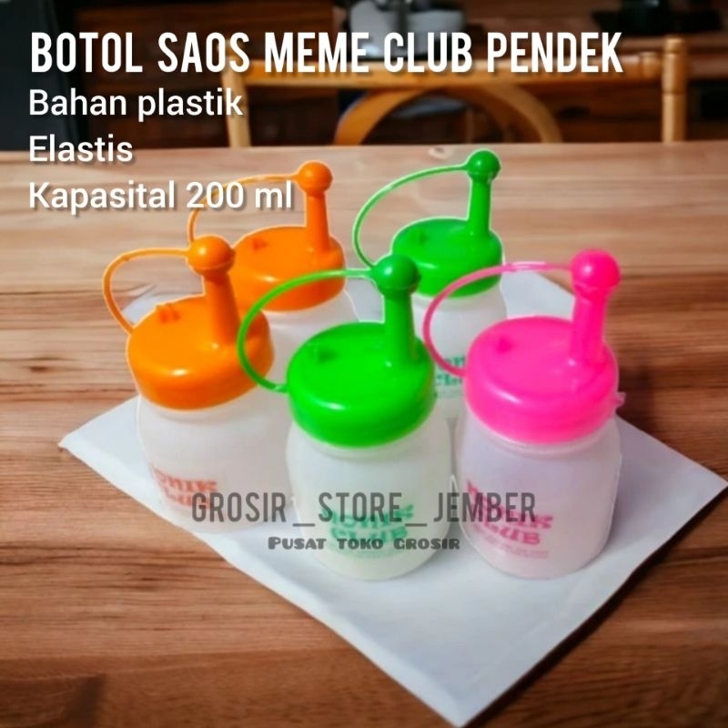 Jual Botol saos meme club pendek 200 ml plastik dan murah | Shopee ...