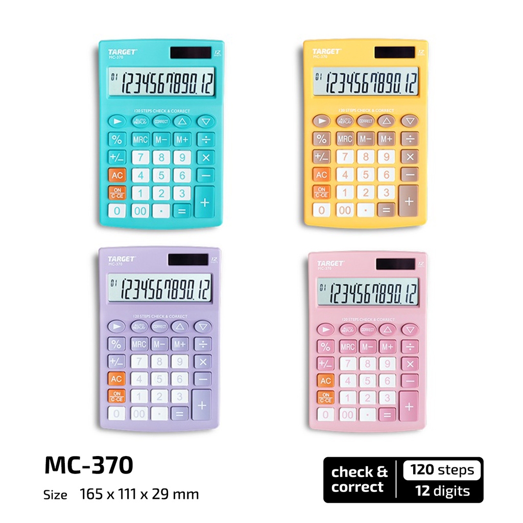 Jual Target Kalkulator MC-370 12 Digits Warna Pastel | Shopee Indonesia