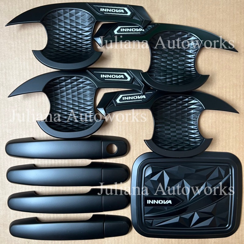 Jual Paket Outer Handle Tank Cover Innova Old Lama 2005-2015 Hitam Doff Tulisan Putih | Shopee ...
