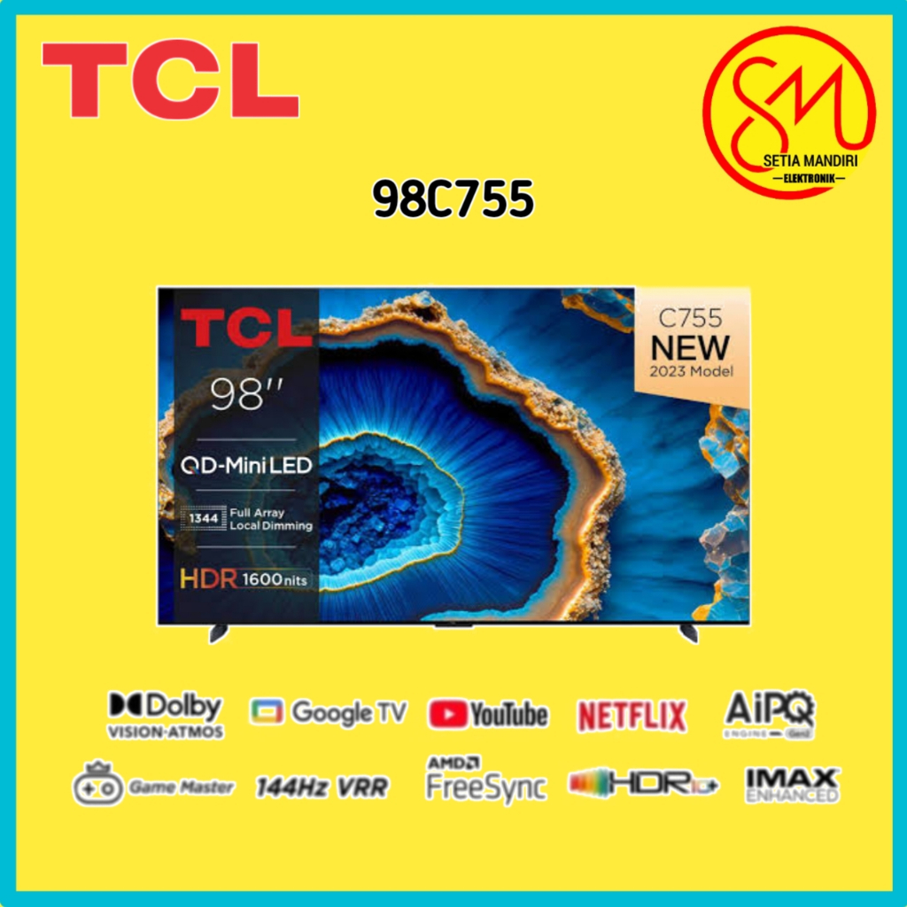 Jual TCL 98C755 TV QD - QLED 98 inc C755 GOOGLE TV MINI LED 144hz ONKYO | Shopee Indonesia