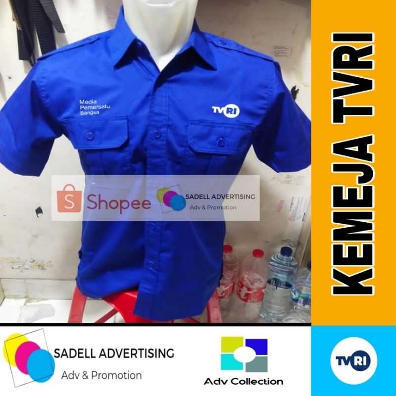 Jual Kemeja TVRI TV Seragam TVRI TV Biru PDH Lengan Pendek Pria Bordir ...