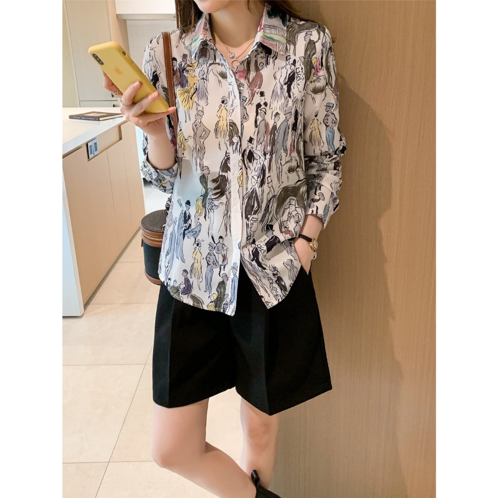 Jual TianShun 2024 Women's Comics Featuring Long sleeved Chiffon Top ...