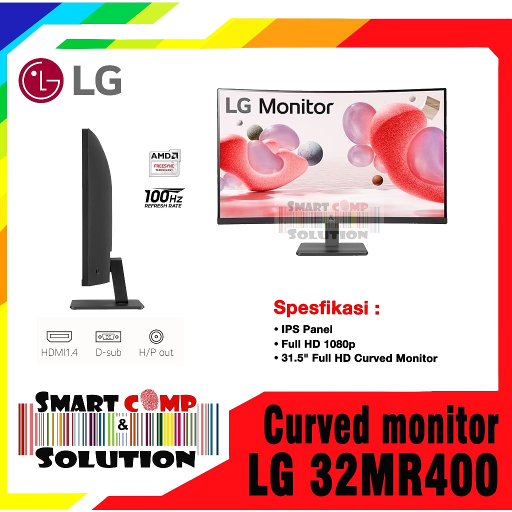 Jual Monitor LG 32" Curved 32MR50CB / 32MR50C-B VA Full HD 1080p HDMI ...