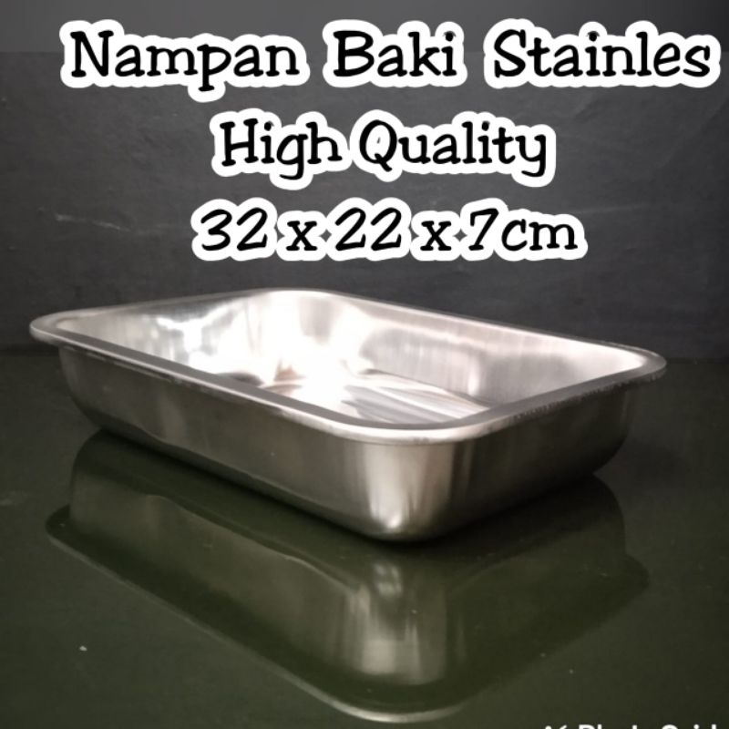 Jual Nampan Baki Stainless Steel High Quality 32 x 22 x 7cm Tebal ...