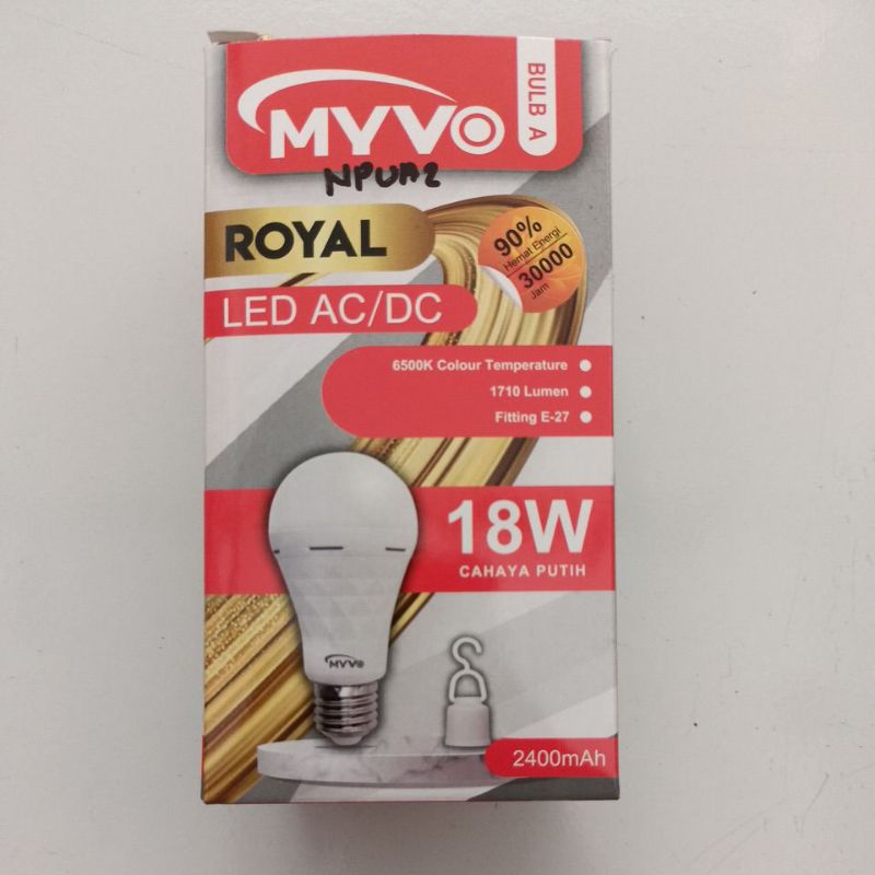 Jual Bohlam Lampu Cas Emergency Led AC DC Magic Lamp Lampu Charge MYVO Royal 18 Watt | Shopee ...