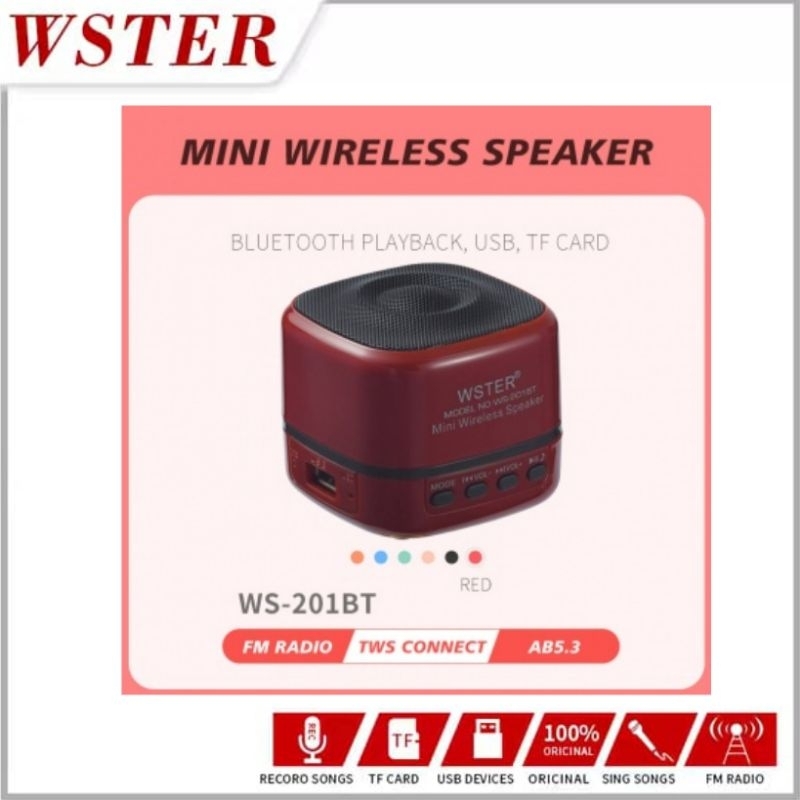 Jual WSTER Original Speaker Karaoke microphone Bluetooth wireless WS-201 | Shopee Indonesia