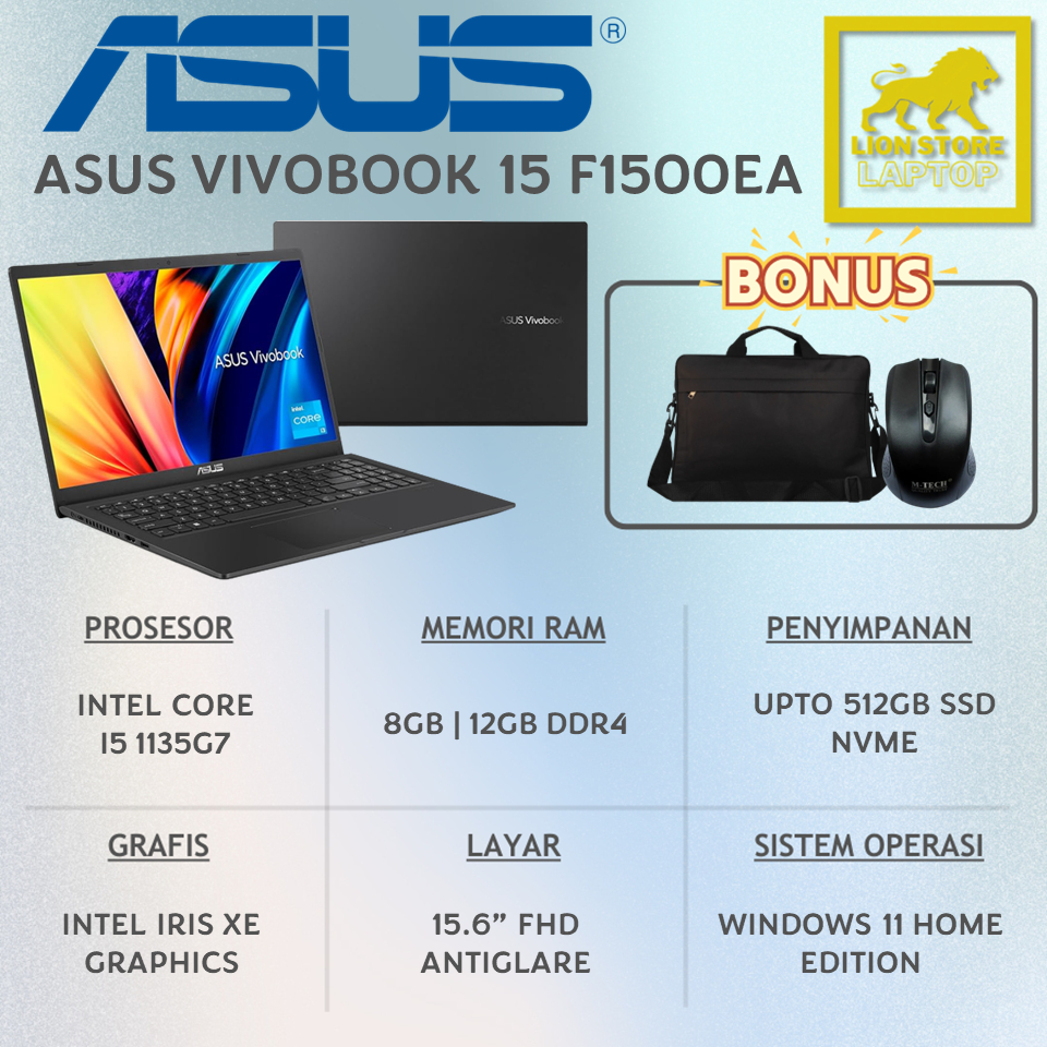 Jual Laptop Asus Vivobook 15 F1500EA Intel Core i5 RAM 8GB 512GB SSD ...