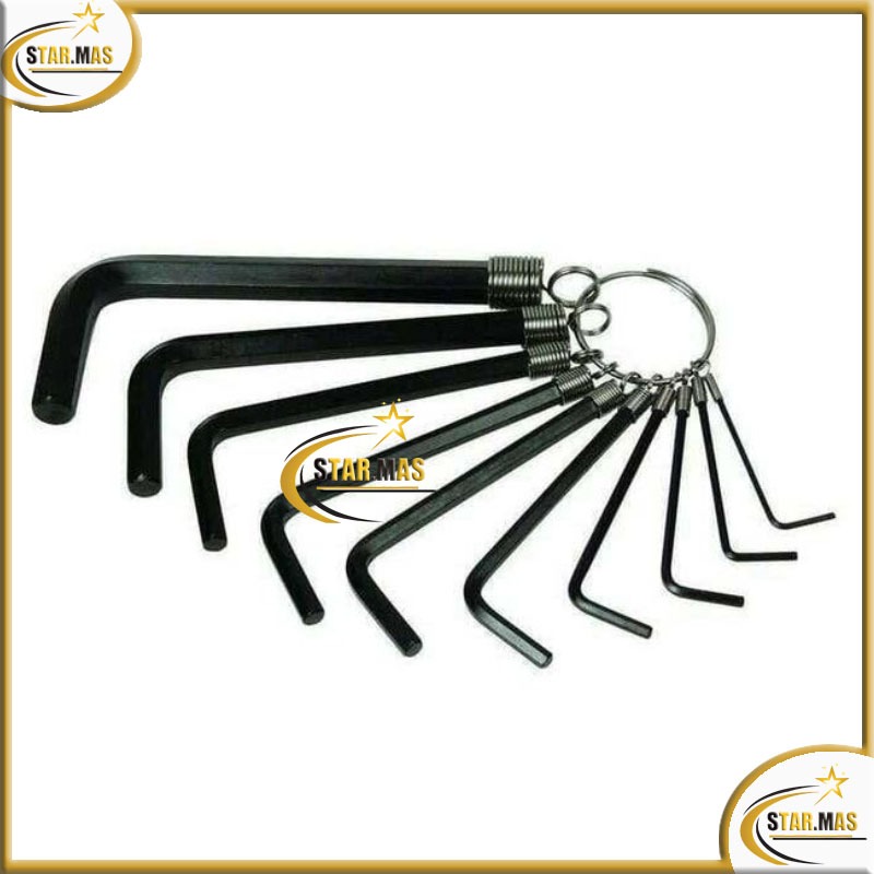 Jual Kunci L Full set Tools HEX KEY RING 1 2 3 4 5 6 7 8 9 10 mm ...