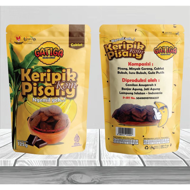 Jual Gatiga Snack Banana Chips Coklat - Keripik Pisang Lampung Gatiga ...