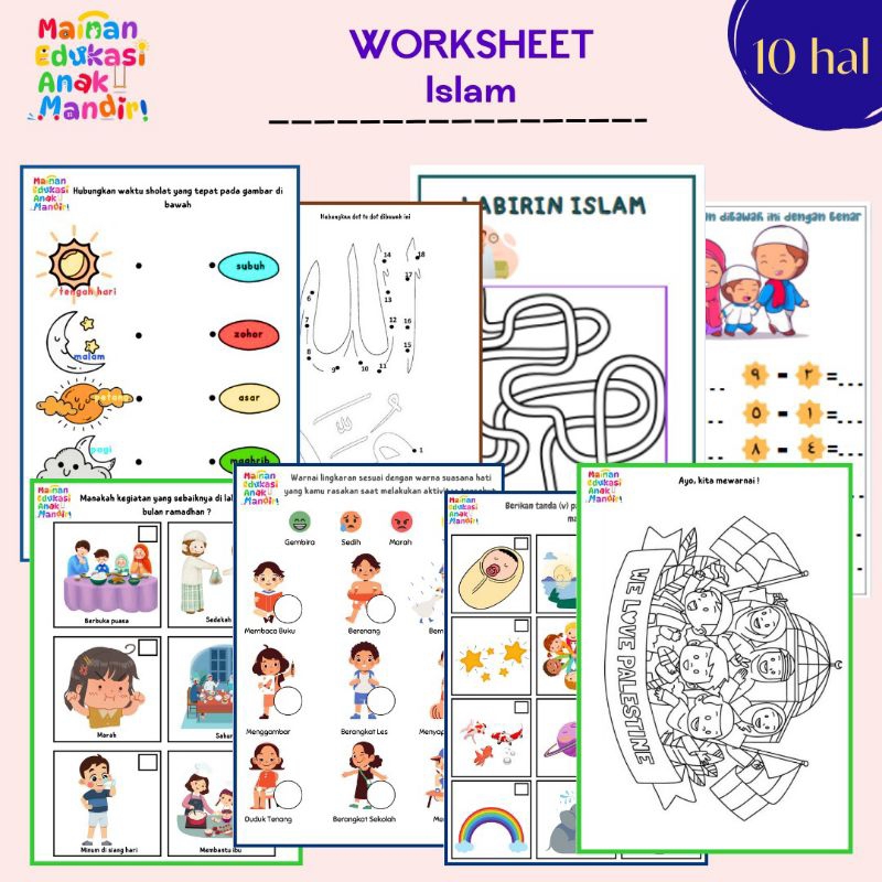 Jual Worksheet Islam Anak Tk PAUD SD Aktivitas Dasar Anak Belajar ...