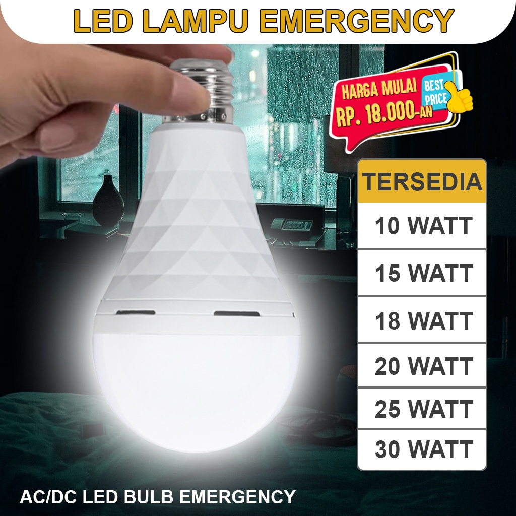 Jual Lampu Bohlam Emergency LED Bulb Magic 10W 15W 20W 25W 30W 10 15 20 ...