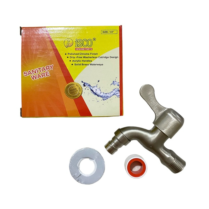 Jual KRAN AIR TEMBOK DINDING 1/2" INCH KRAN TAMAN STAINLESS | Shopee ...
