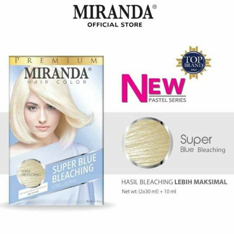 Jual MIRANDA HAIR COLOR PASTEL SERIES-SUPER BLUE BLEACHING | Shopee ...