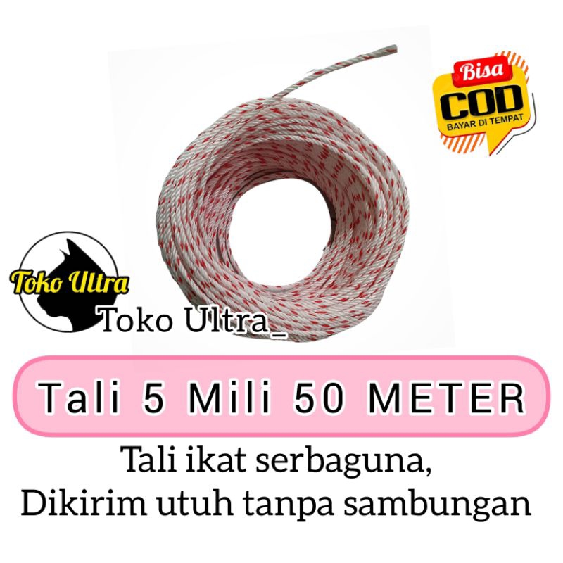 Jual TAMBANG 5 MILI 50 METER / TALI 5MM / TALI PPD 5MM / TAMPAR 5MM ...