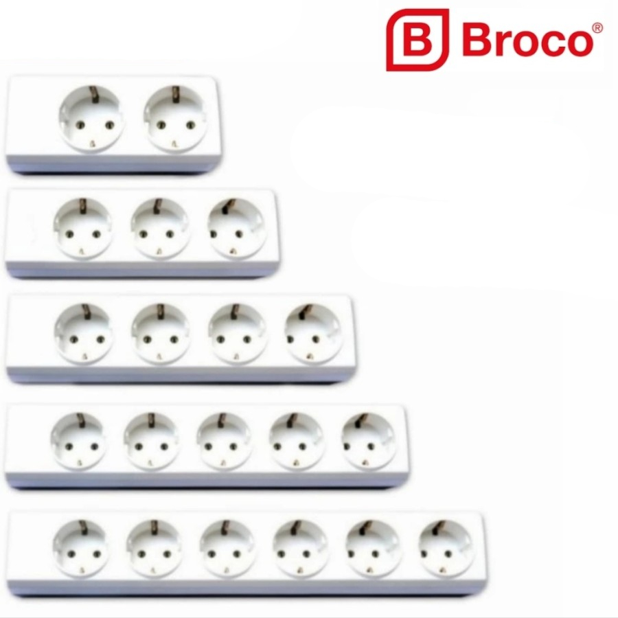 Jual Stop Kontak Socket colokan Listrik Multi Terminal Kuningan Broco NON CP Tanpa Pengaman ...