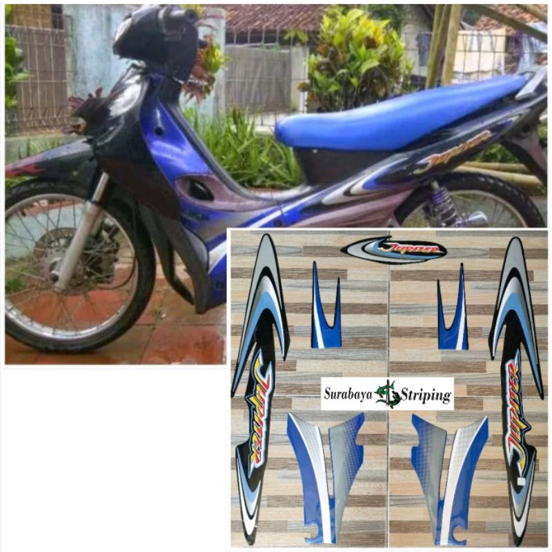 Jual Striping sticker Yamaha Jupiter hitam biru tahun 2002 2003 ...