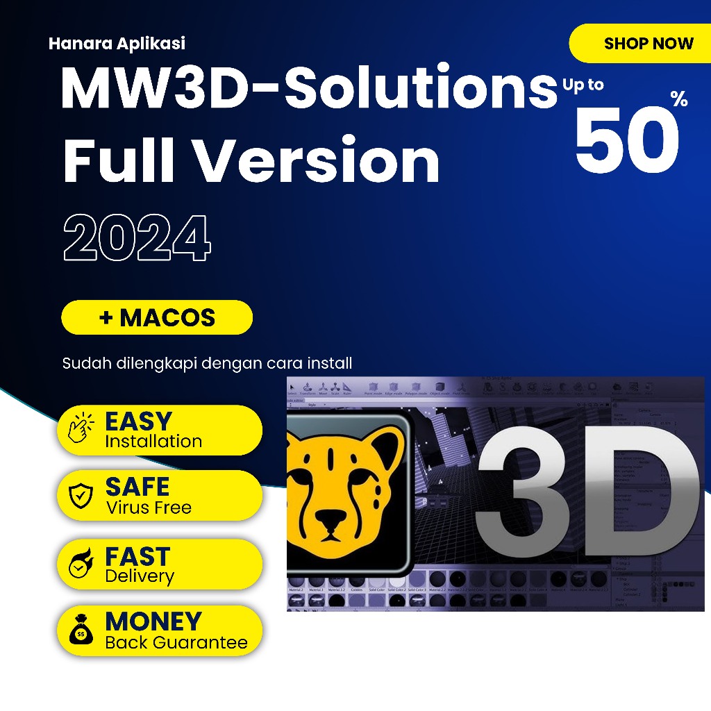 Jual Software 3d Modeling Mw3d Solutions Cheetah3d 8 Mac Shopee Indonesia 