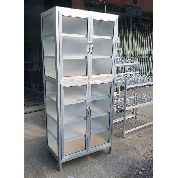 Jual Lemari Rak Sepatu Aluminium Kaca Tempahan | Shopee Indonesia