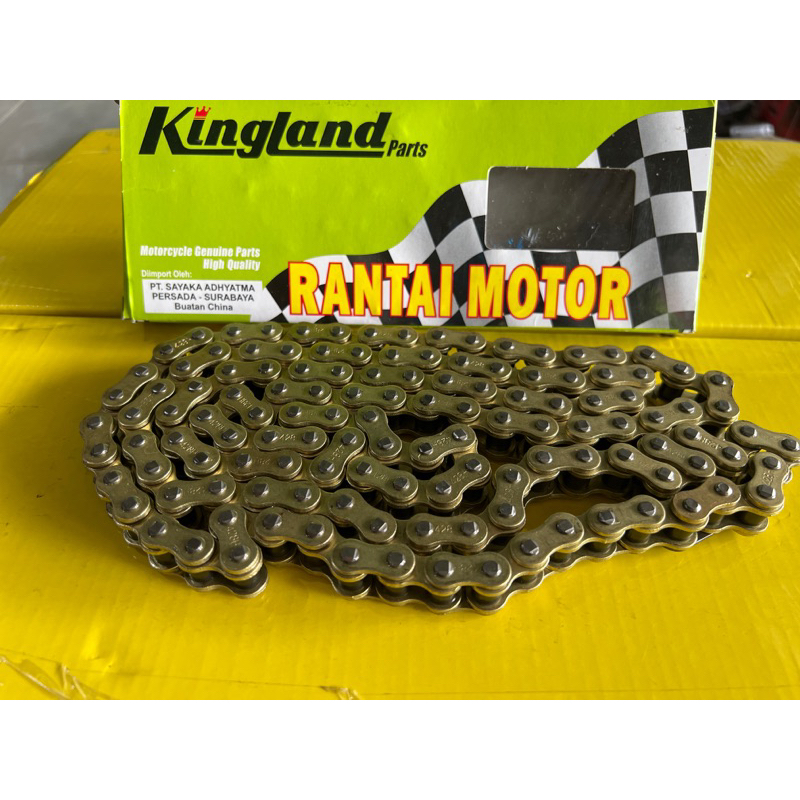 Jual RANTAI MOTOR RANTAI RACING GOLD 428-112 428-128 KINGLAND PART ...