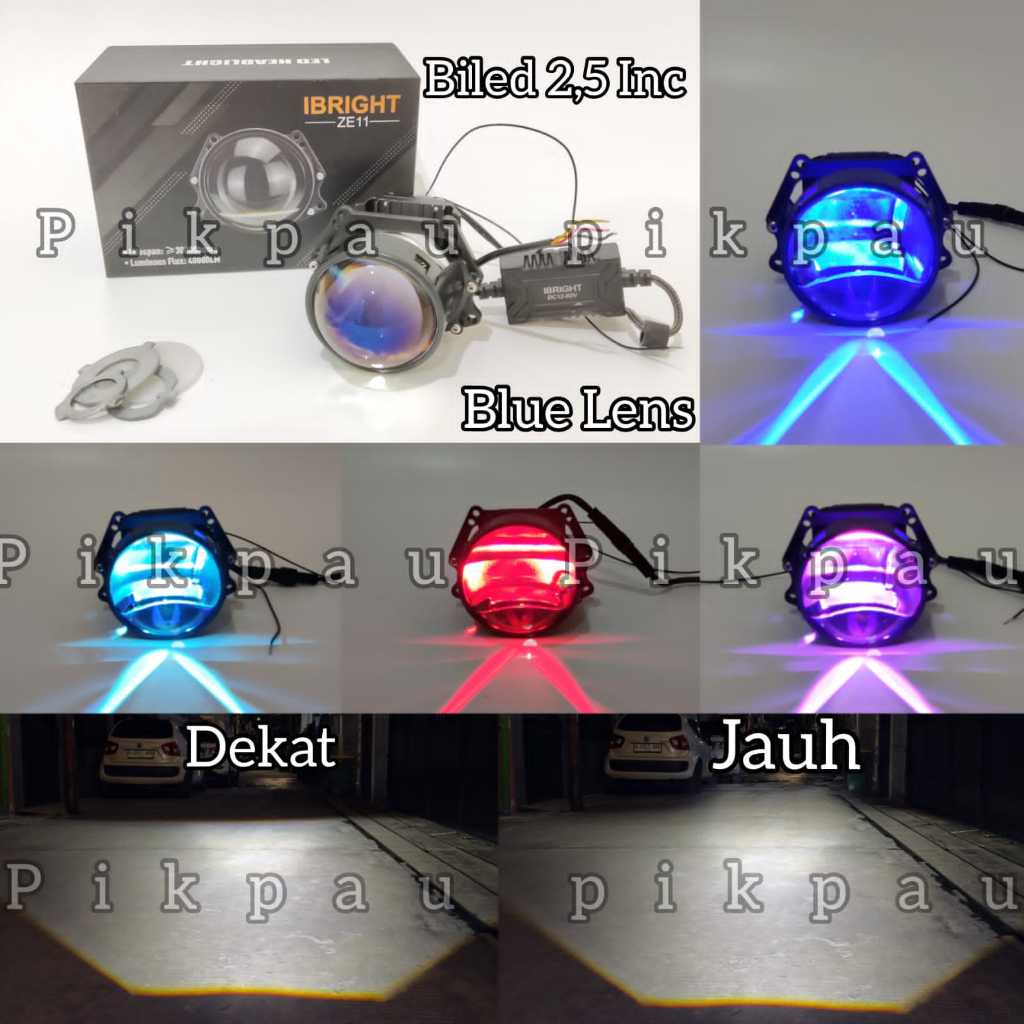 Jual IBRIGHT Biled ZE 11 Original 2,5 Inc Blue Lens Dengan Devil Eye Tembak Flat Cut Putih High ...