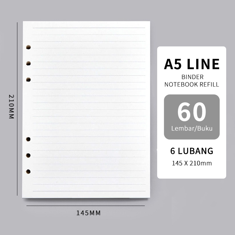 Jual Notebook refill Line & Blank KERTAS ISI BINDER A5/B5 LOOSE LEAF 6 ...
