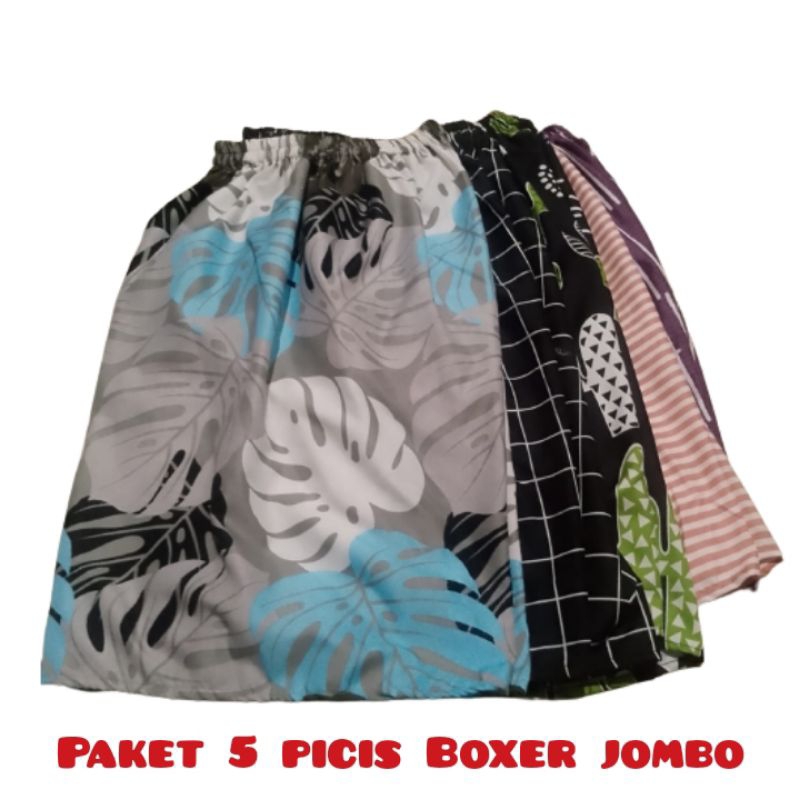 Jual [ grosir ] paket 5 pcis boxer jombo cowok cewek kolor jumbo isi 5 ...