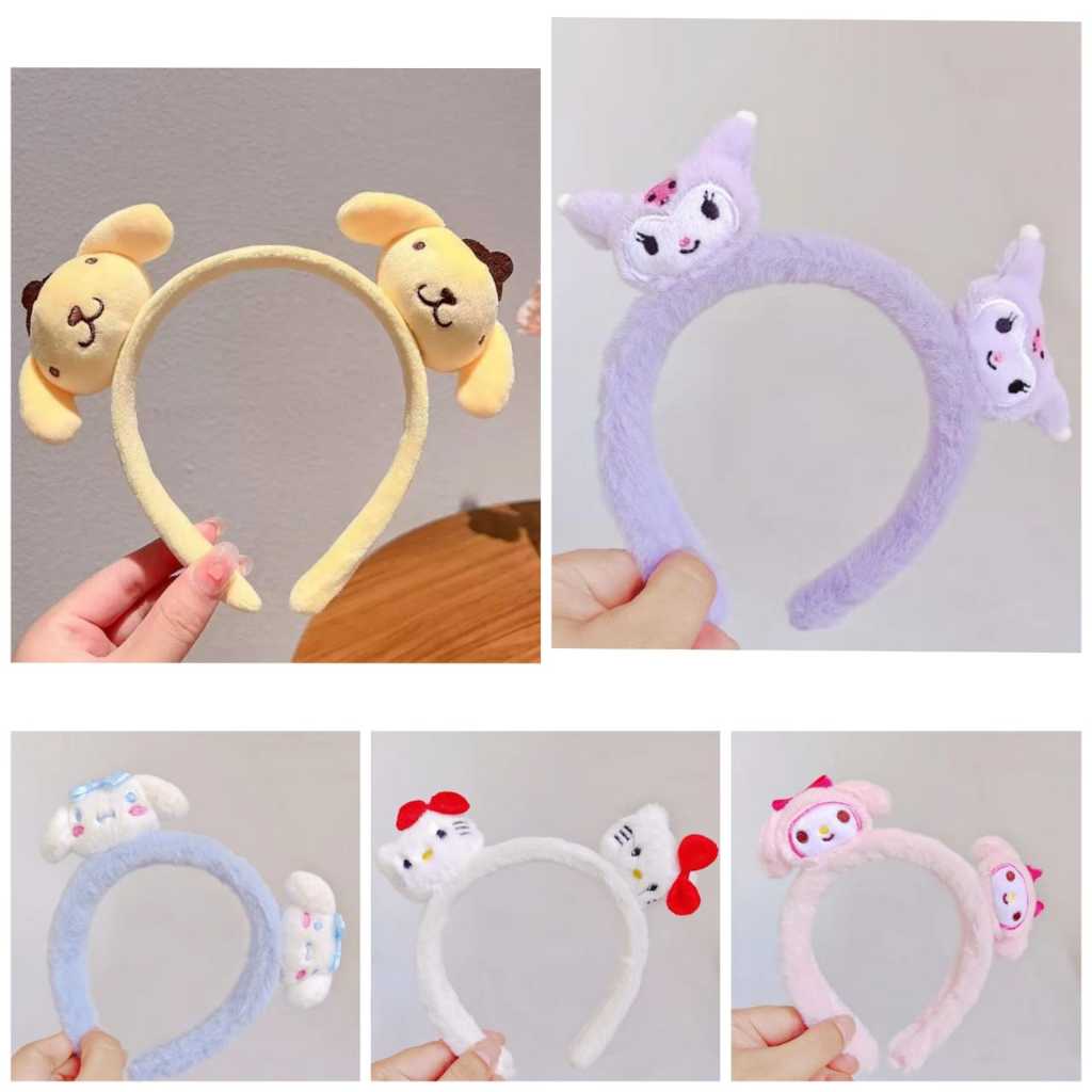 Jual Bando Anak Anak Bulu 2 Kepala Boneka Motif Karakter Sanrio Kuromi ...