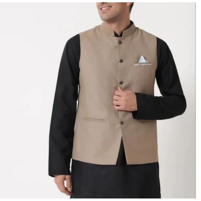 Jual Vest Muslim Bahan Jas / Rompi Pria Pakistan | Shopee Indonesia