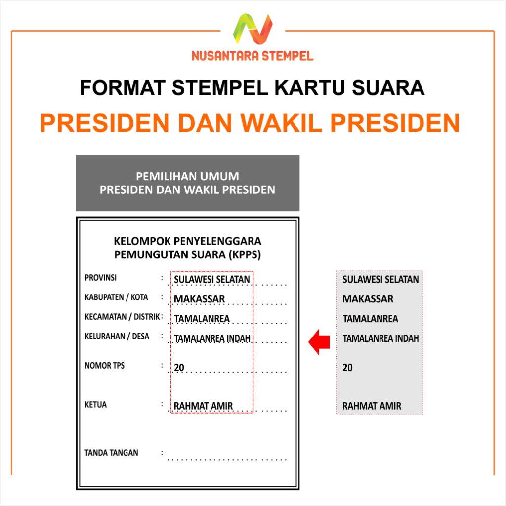 Jual Stempel Pemilu Cap TPS PPS KPPS Stampel Kartu Suara Pilkada Stamp ...