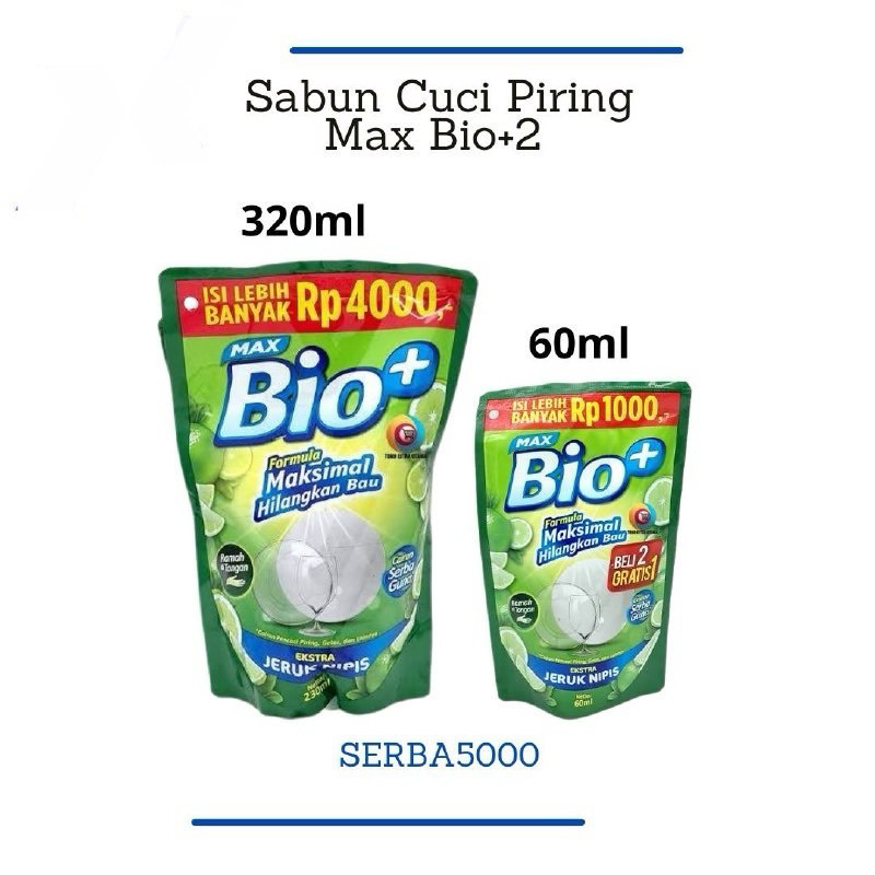 Jual SABUN CUCI PIRING MAX BIO PLUS 210ml FREE 60ml | Shopee Indonesia