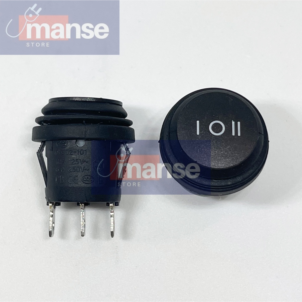 Jual Saklar On Off On Bulat Waterproof 3 Pin / Switch Bulat Anti Air 3 ...