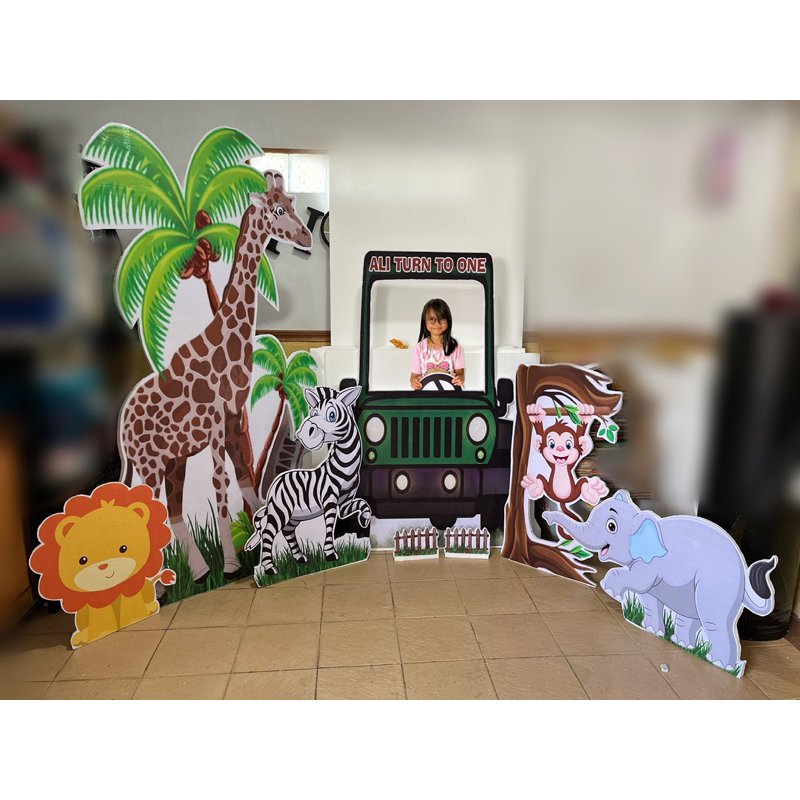 Jual standing karakter tema safari jungle / tema zoo / tema hewan ...