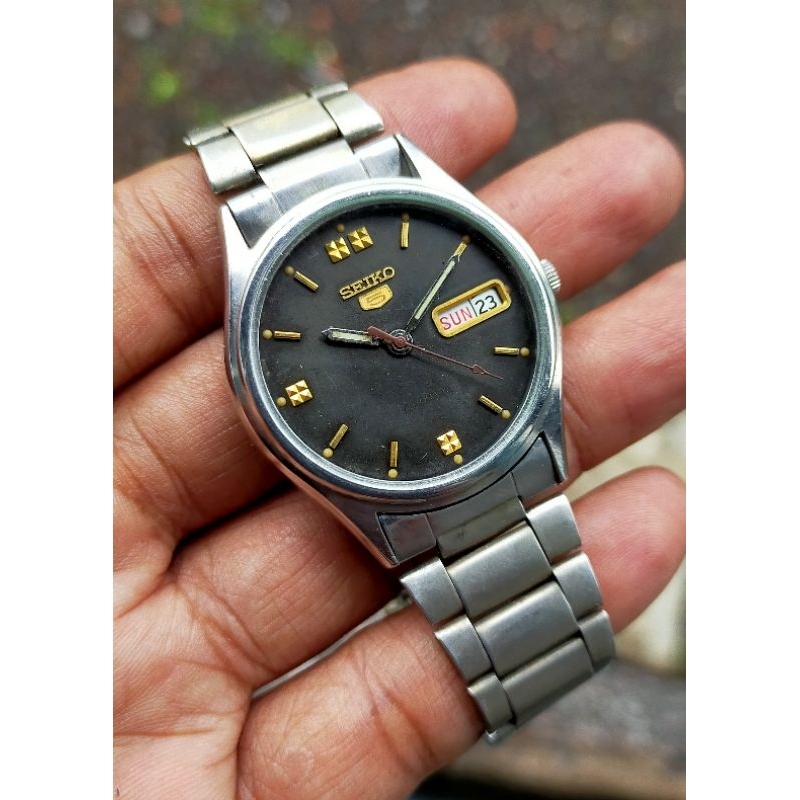 Jual Jam Tangan Seiko 5 Automatic Japan Vintage 6309 Black Dial | Shopee Indonesia