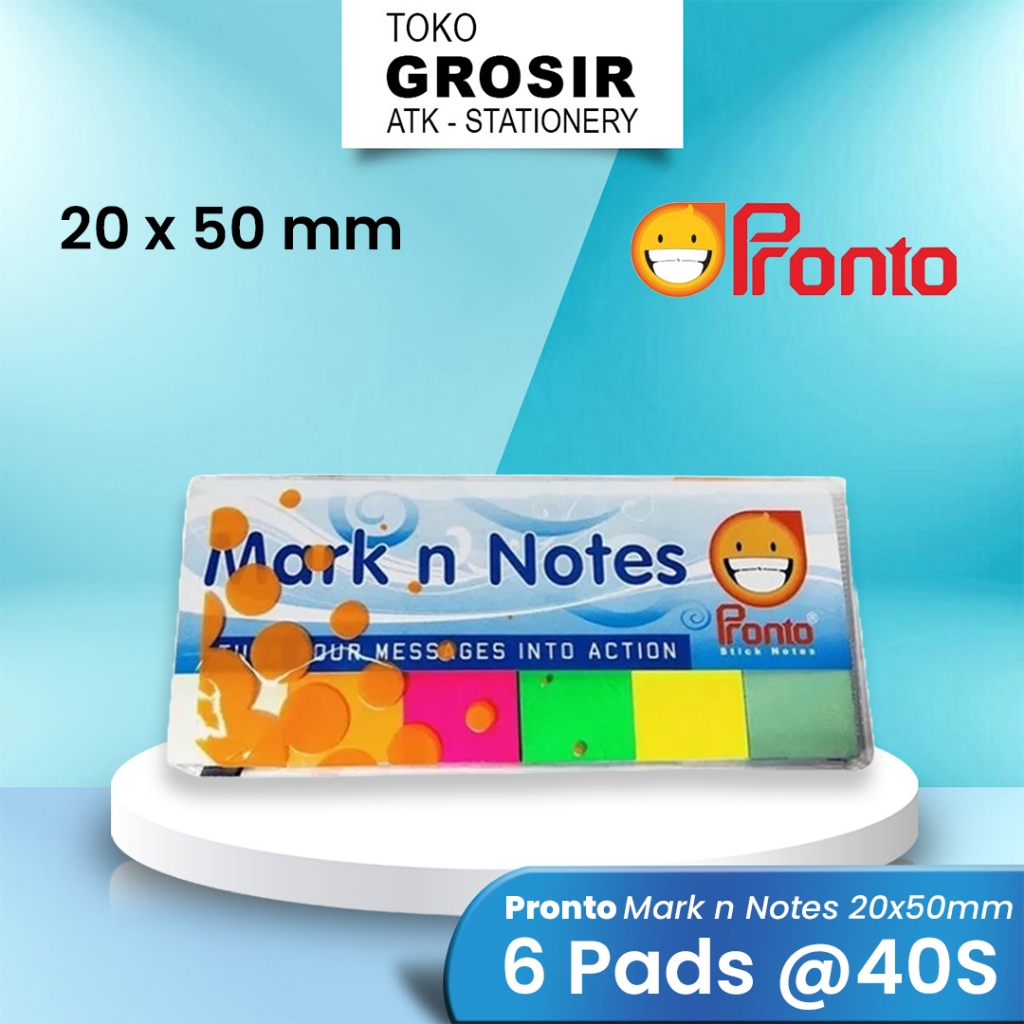 Jual Pronto Stick Note Mark n Note 6 warna 20x50 mm | Shopee Indonesia