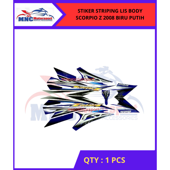 Jual STIKER STRIPING LIS BODY SCORPIO Z 2008 BIRU PUTIH | Shopee Indonesia