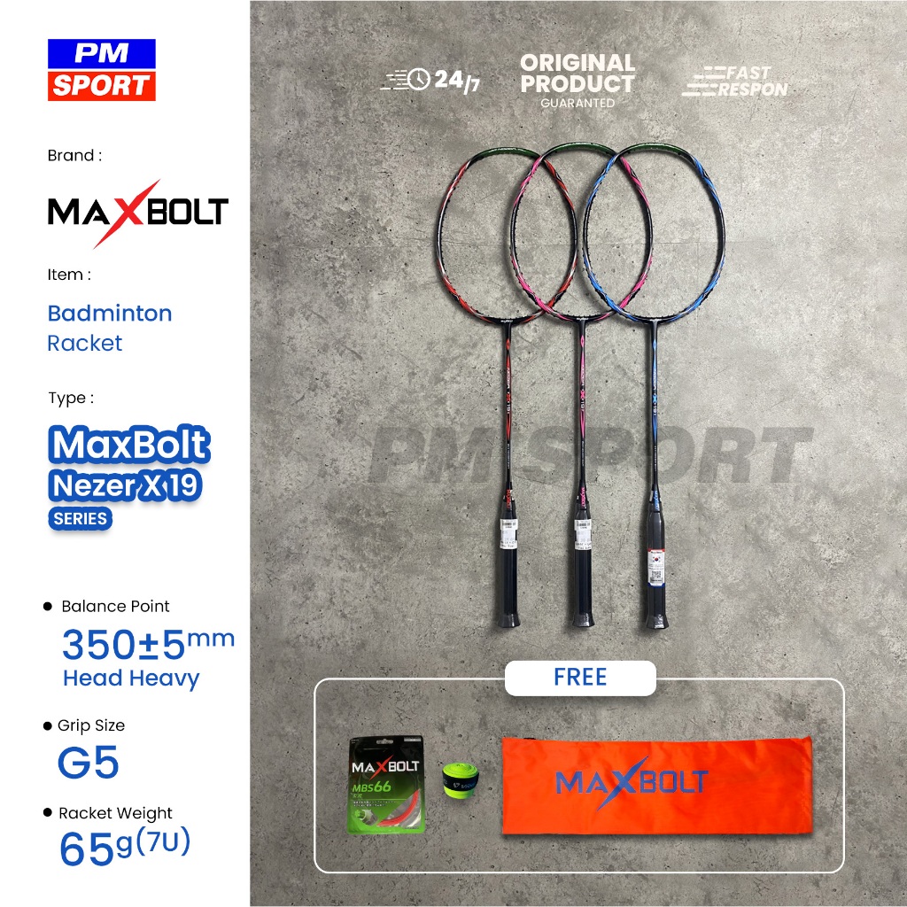 Jual RAKET BADMINTON / BULUTANGKIS MAXBOLT NEZER X 19 ORIGINAL | Shopee ...