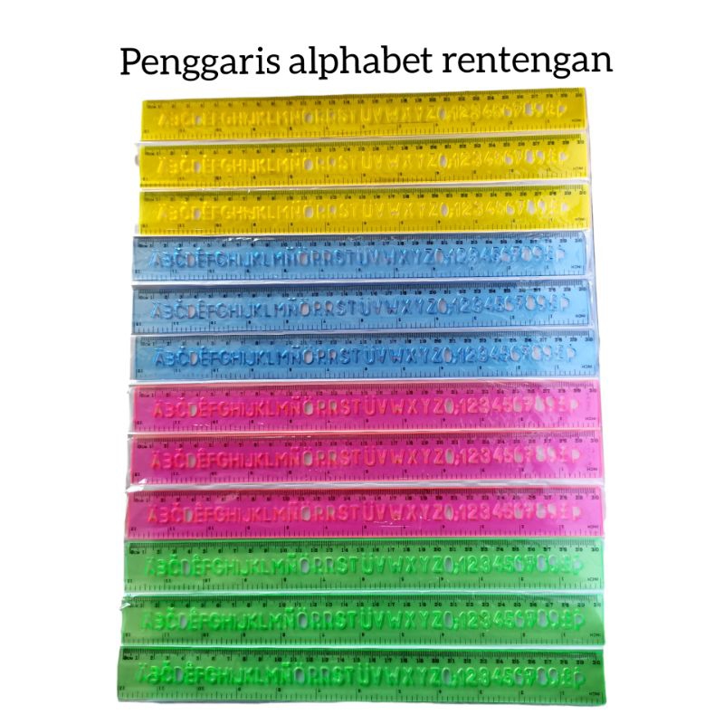 Jual Garisan alphabet 30cm / penggaris plastik ABC 30cm | Shopee Indonesia