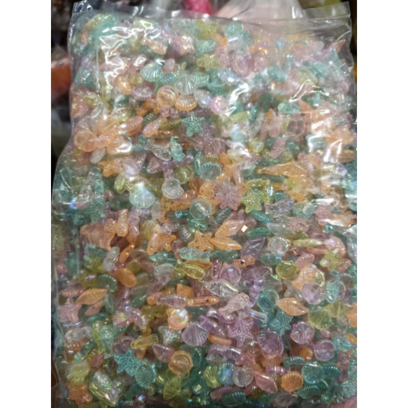Jual 450 gr Mote biota laut bening ab mix warna | Shopee Indonesia