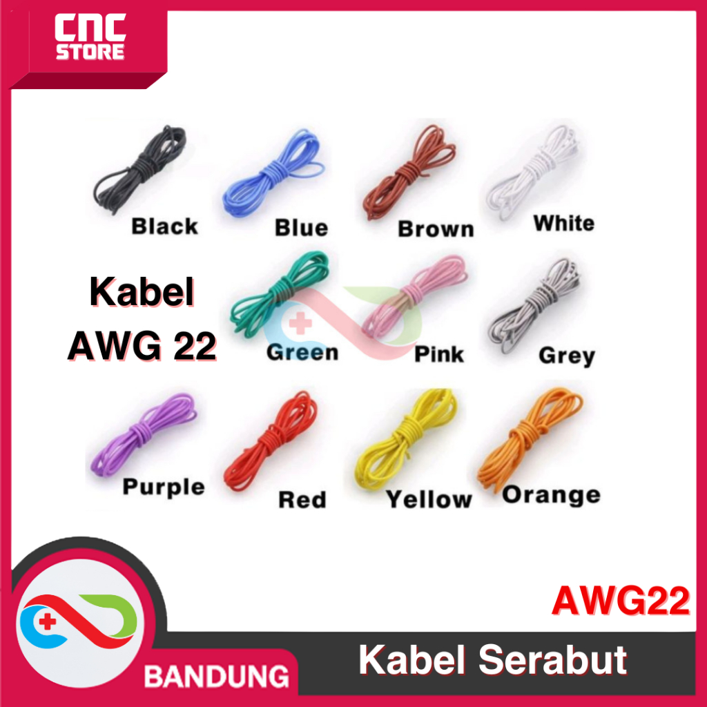 Jual KABEL SERABUT AWG 22 AWG22 HIGH QUALITY HITAM MERAH KUNING BIRU ...